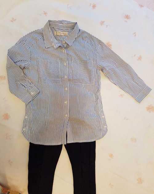Рубашка и легинсы zara р.104