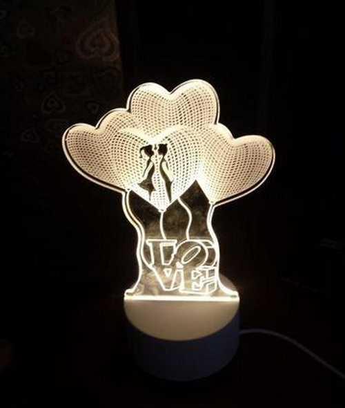Акриловая ночная лампа 3D, Дедушка мороз