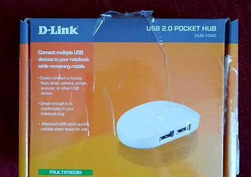 4 Портовый концентратор USB2.0 D-Link DUB-1040