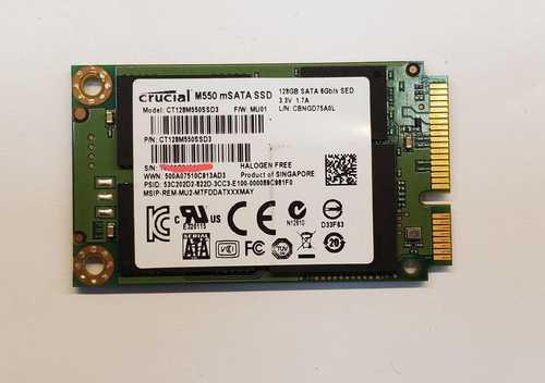 Жесткий диск SSD crucial msata 128GB