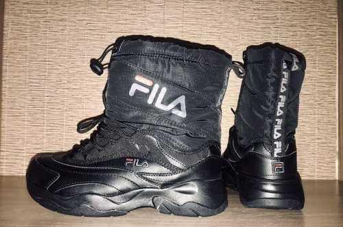 Зимняя обувь Fila новая дутики black