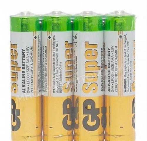 Батарейки GP super AAA LR03 4 шт 24ARS-2SB4