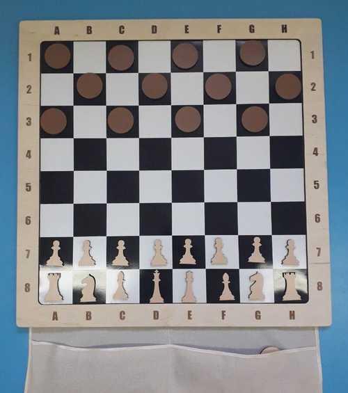 Настенная игра «2 в 1 шашки + шахматы»
