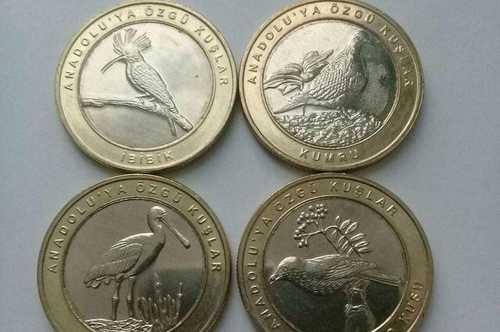 Монеты Турция 1 куруш птицы