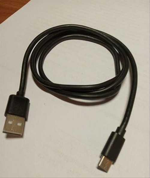 Дата-кабель USB-USB-C черный olmio