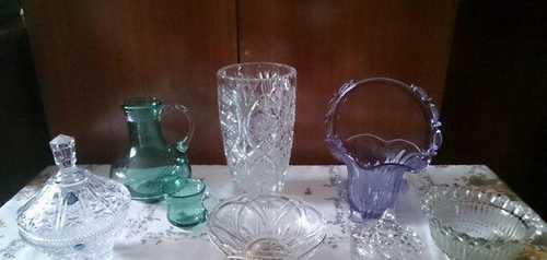 Хрусталь, стекло - кувшин, ваза для цветов