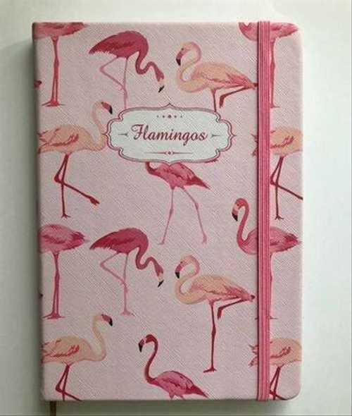 Записная книжка розовая с принтом