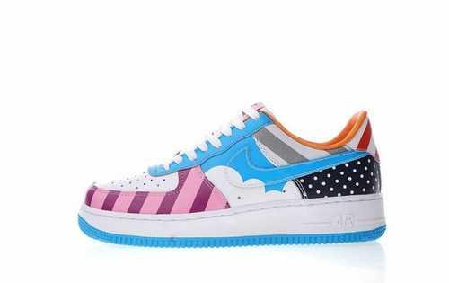Кеды Parra x Nike Air Force 1 Low White Blue Pink