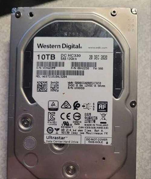 Жесткий диск sas 10tb WD DC HC 330