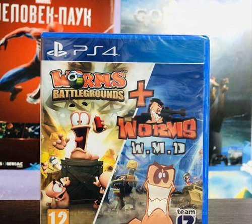 Worms Battlegrounds + Worms WMD Новый PS4