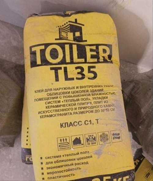 Плиточный клей Toiler 35 по 25 кг