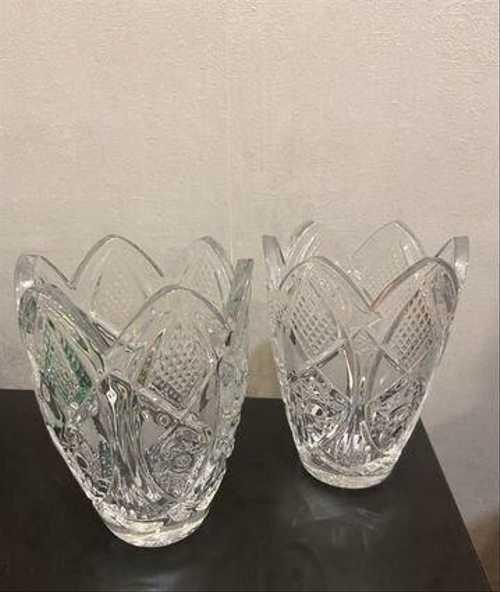Хрустальные и стекляные вазы рюмки стопки графин