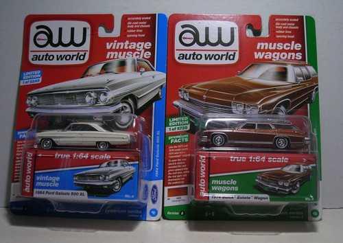 1/64 AutoWorld 1964 Ford Galaxie, 1974 Buick Wagon