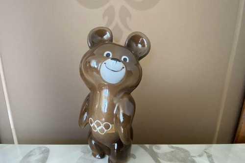 Винтажная фарфоровая статуэтка Мишка олимпийский