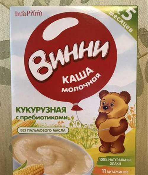 Каша молочная винни кукурузная с пребиотиками