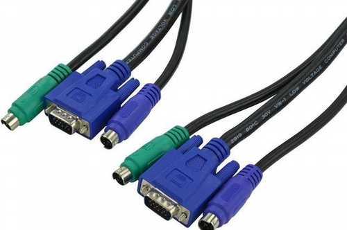 Квм-кабель с интерфейсами PS/2, VGA (3м)