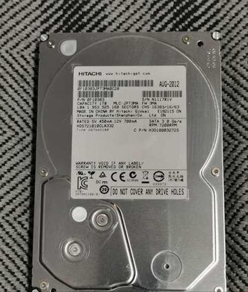 Жесткий диск (HDD) без бэдов,Hitachi 1000Gb
