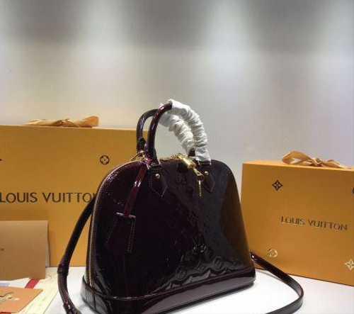 Сумка бордовая louis vuitton Alma Vernis PM (LUX)