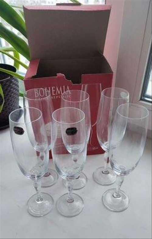 Новые бокалы для шампанского bohemia Чехия