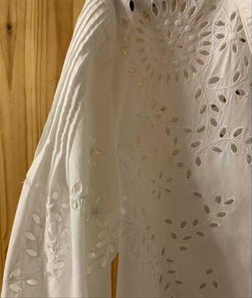 Roberto Cavalli белая кружевная блузка