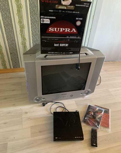 Телевизор samsung+dvd плеер supra