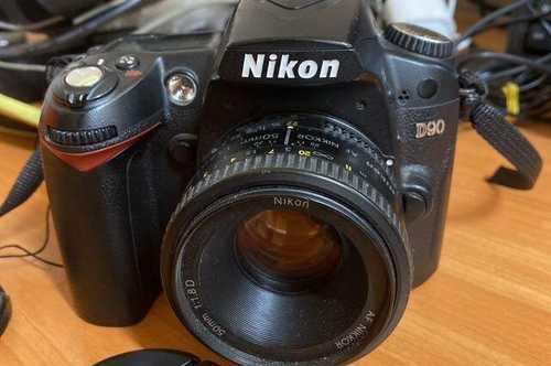 Nikon D90 обьектив 50мм