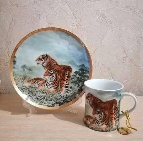 Сувенирная тарелка и чашечка к году Тигра