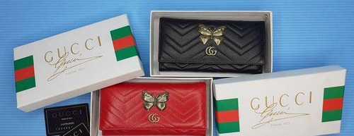 Стёганый кошелек Gucci (Гуччи) GG Marmont +коробка