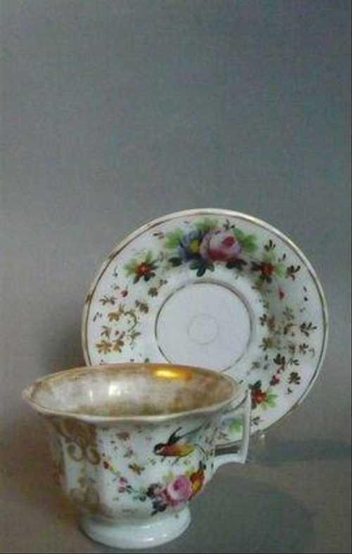 Чашка и блюдце 19 век