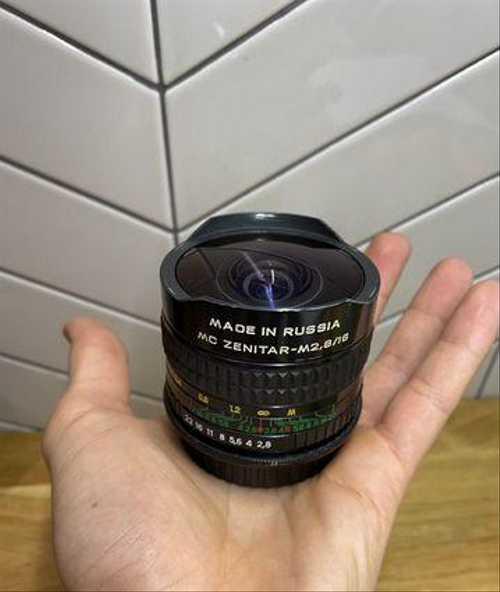 Объектив zenitar 16mm 2.8 Fish-eye, m-42