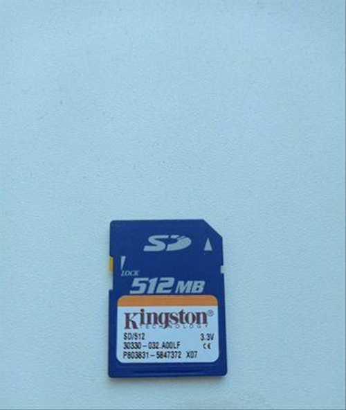 Карта памяти Kingston SD 512 mb