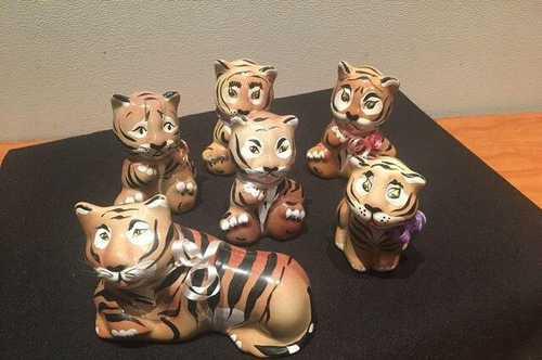 Фигурки керамические Тигры