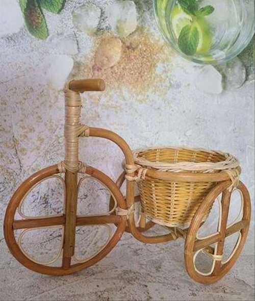 Плетёная корзинка (велосипед) декор
