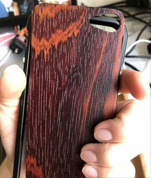Чехол на айфон 8 деревянный