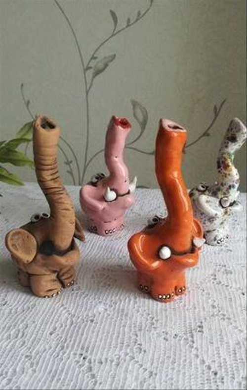 Статуэтки, фигурки слонов из керамики