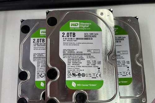 Диск бу WD Caviar Green 2 tb wd20earx 55341 час