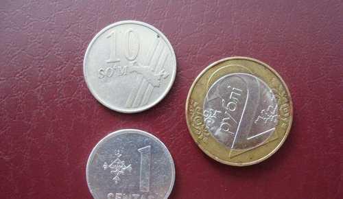 Монеты Литва, Беларусь, Узбекистан