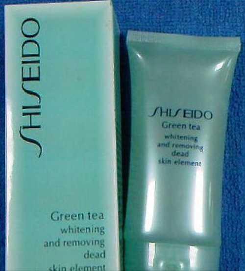 Whitening and removing dead skin element перевод. Пилинг-скатка для лица Shiseido. Пилинг шисейдо зеленый чай. Пилинг для лица Shiseido "Green Tea" 60 ml. Шисейдо Грин Теа.