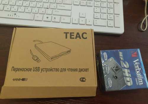 Внешний дисковод 3 1/2 дисков teac + упаковка диск