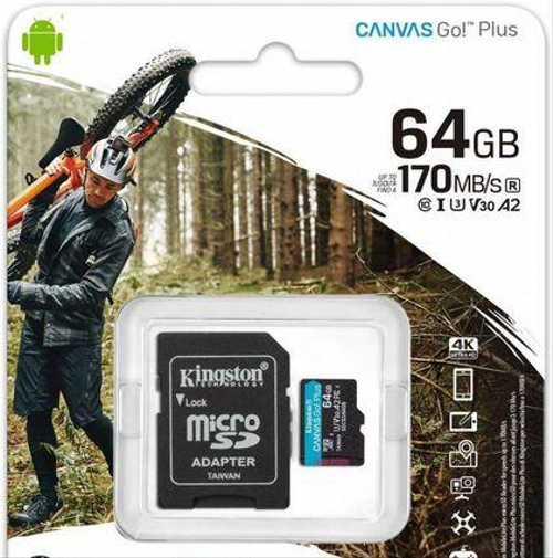 Карта памяти microSD kingston Canvas 64 гб