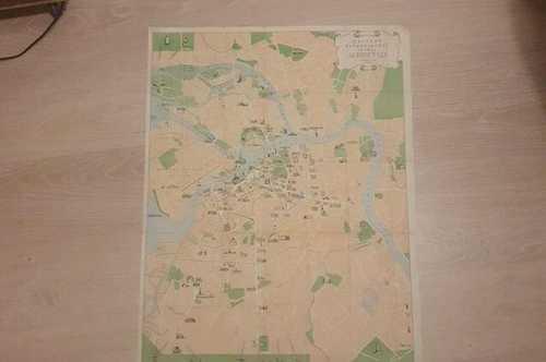 Карта путеводитель по городу Ленинграду 1956г