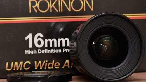 Rokinon(Samyang) 16mm f/2.0 ED AS UMC CS для Nikon