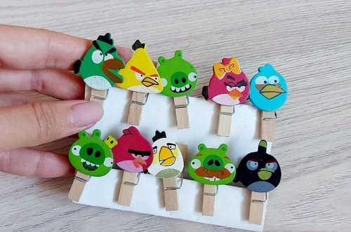 Прищепки декоративные Angry Birds. Новые