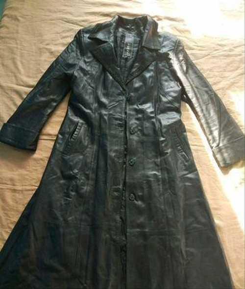 Женский кожаный плащ XL