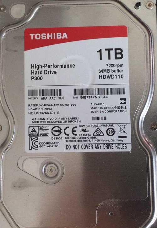 Toshiba pc p300 1tb