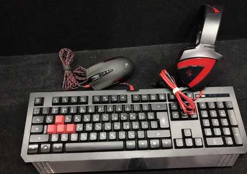 Игровая клавиатура мышь и наушники (комплект)