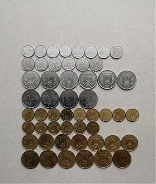 Погодовка разменных монет Украины коллекция копеек
