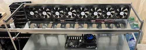 Каркас для майнинга 12 GPU карт с вентиляторами
