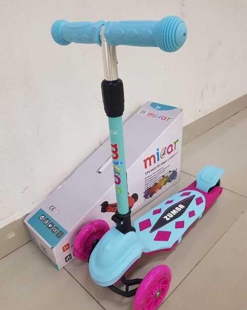 Cамокат Micar Zumba светящ колеса Blue/Pink (New)