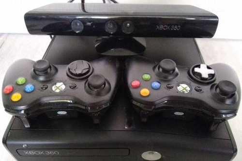 Xbox 360 комплект (kinect, 2 джойстика, игры)